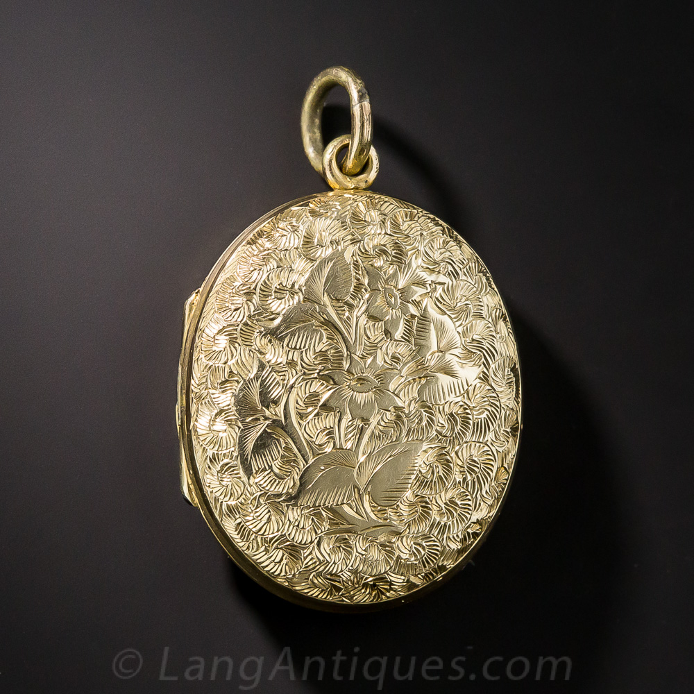 Victorian Floral Engraved Locket