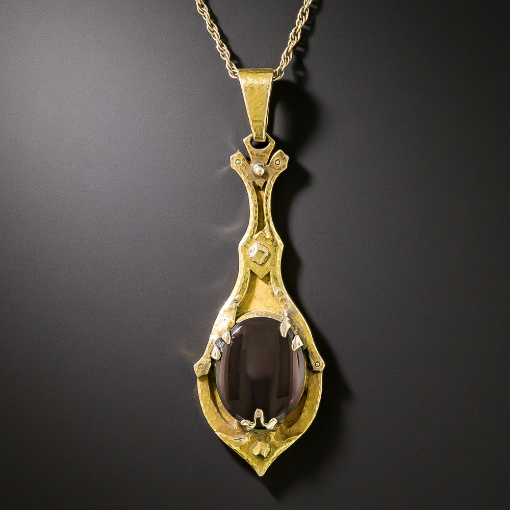 Victorian Garnet Lavaliere by R.W. Edwards of Oakland