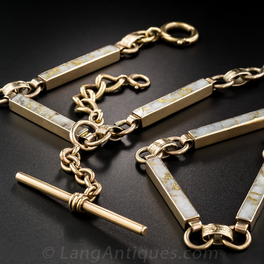 Victorian Gold-In-Quartz Watch Chain