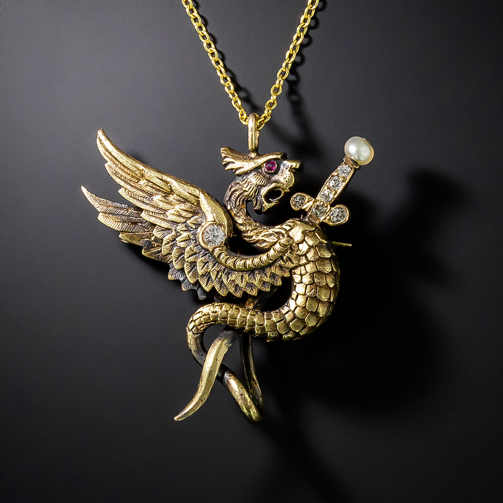Victorian Griffin Pendant/Pin