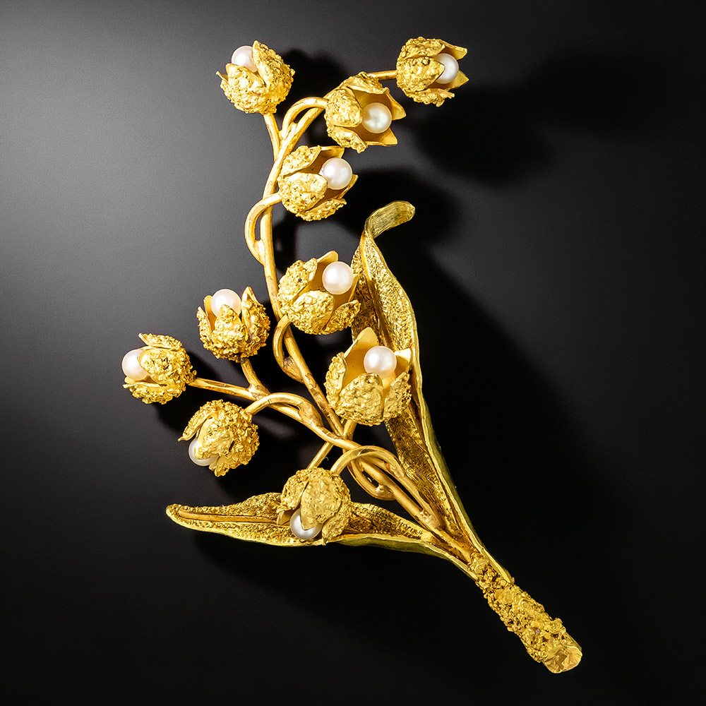 Victorian Lily Of The Valley Brooch