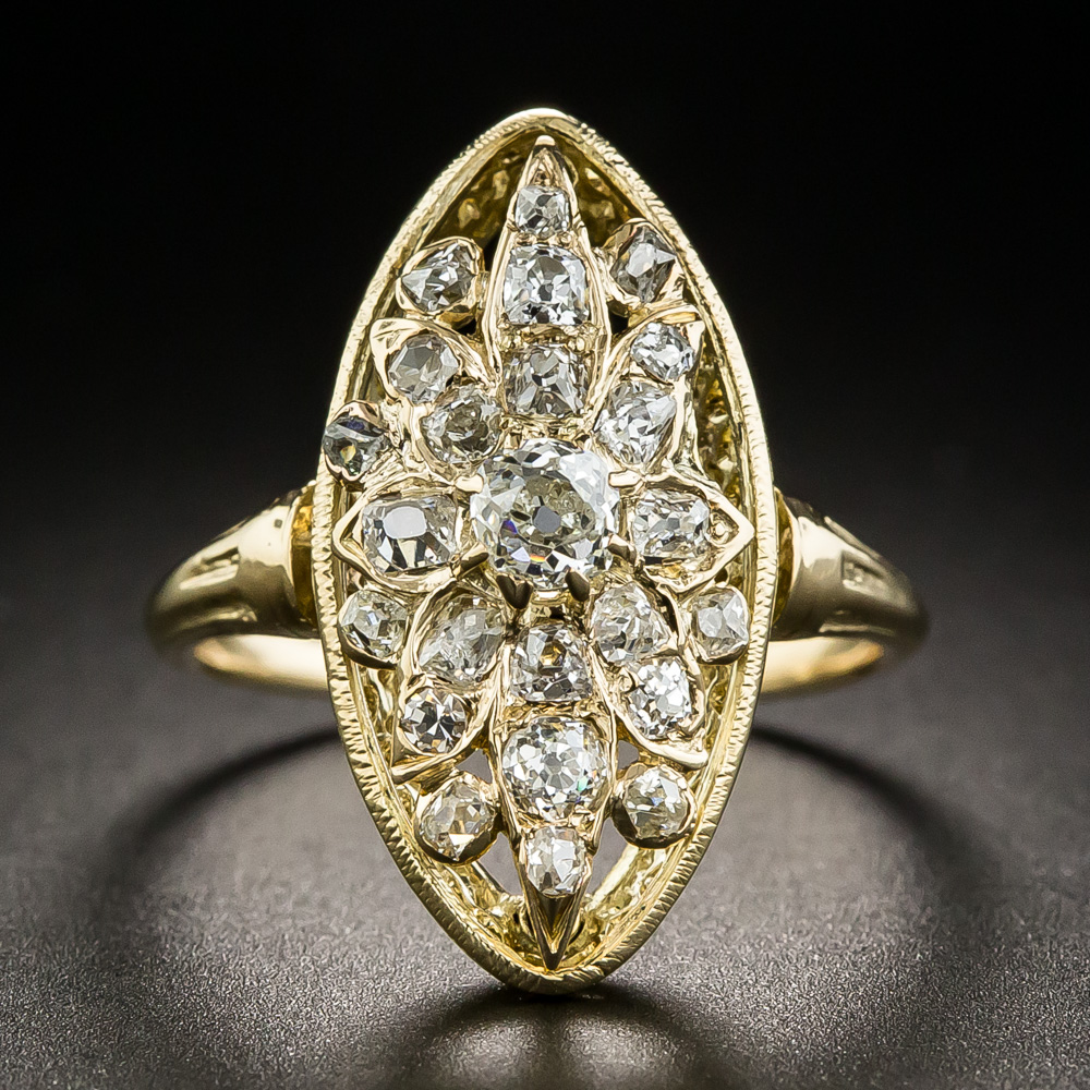 Victorian Navette Diamond Dinner Ring