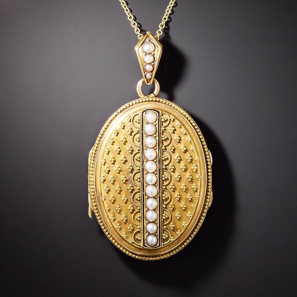 Victorian Oval Pearl Locket