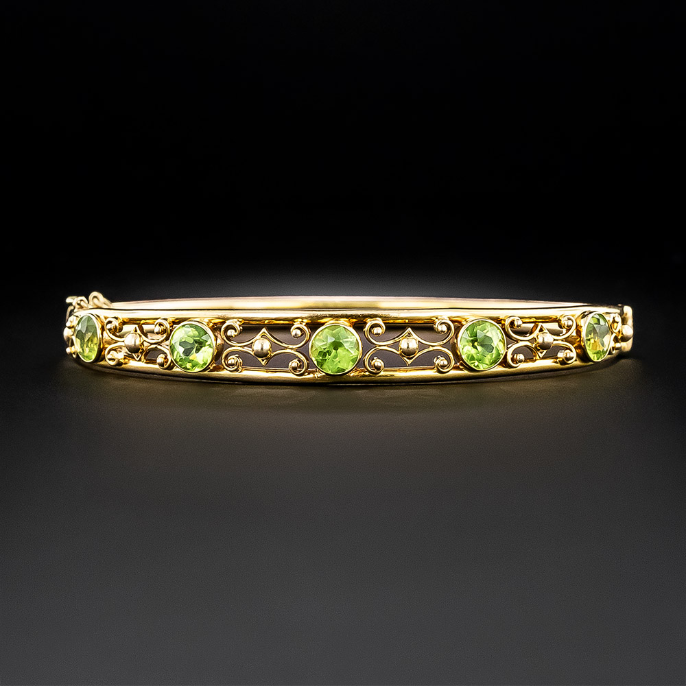 Victorian Peridot Bangle Bracelet