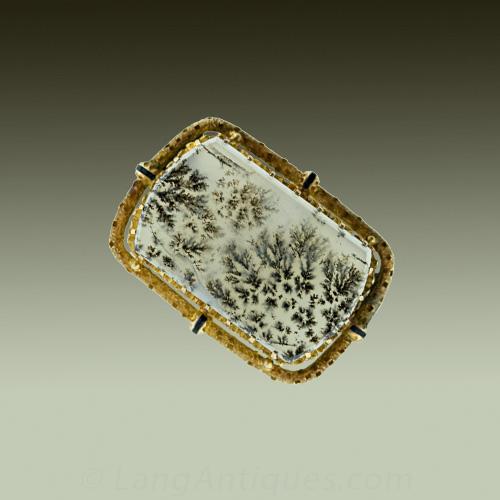 Victorian Picture Agate Pin
