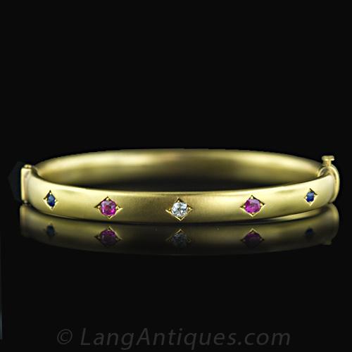 Victorian Red, White & Blue Bangle