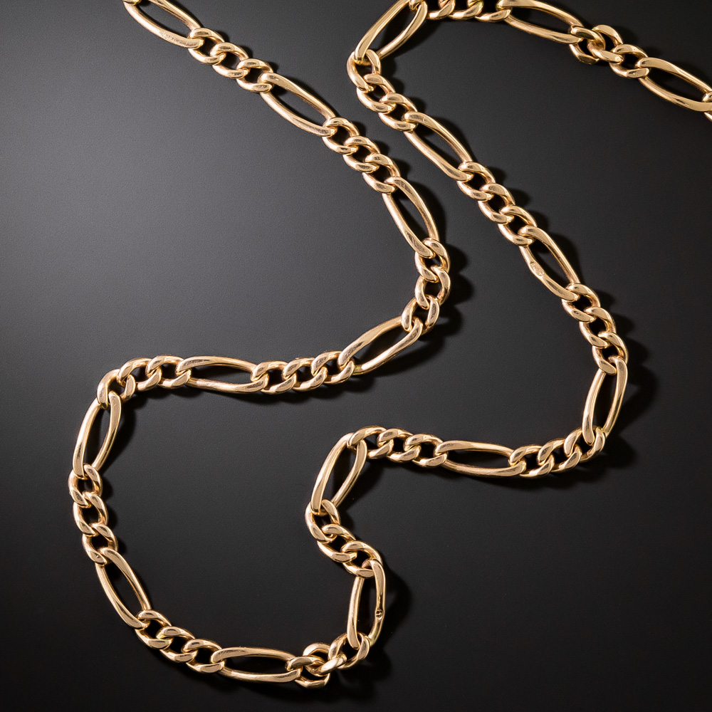 Rose gold figaro chain store
