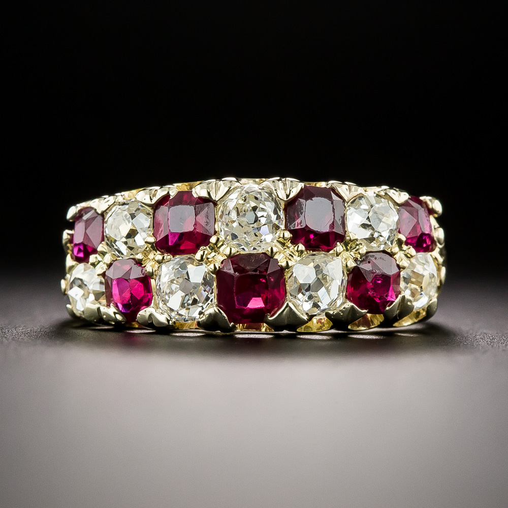 Victorian Ruby and Diamond Band Ring