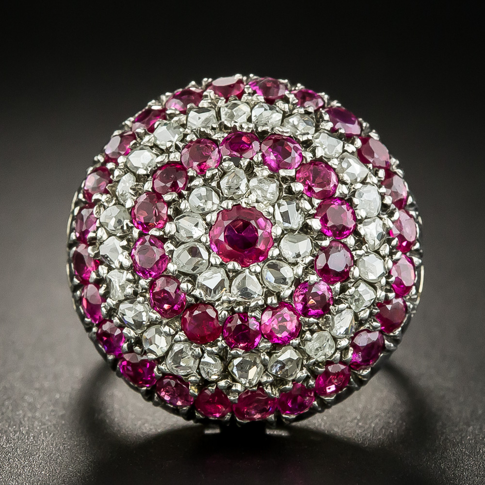 Victorian Ruby and Diamond Dome Ring