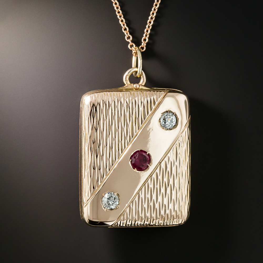 Victorian Ruby and Diamond Locket
