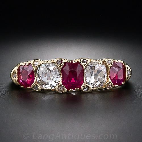 Victorian Ruby and Diamond Ring