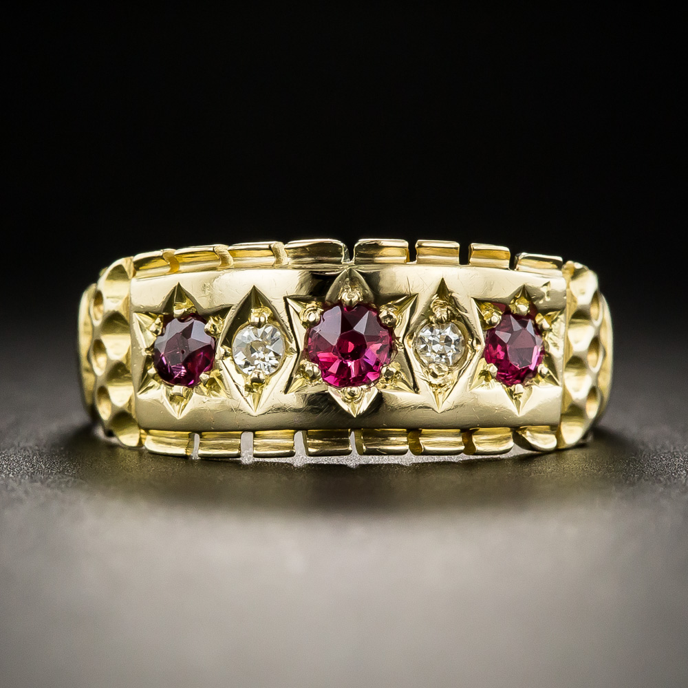 Victorian Ruby Diamond Band Ring
