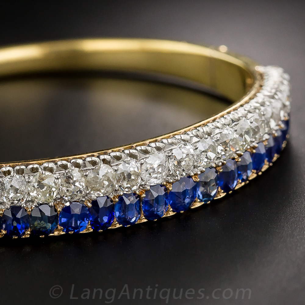 Victorian Sapphire and Diamond Bangle