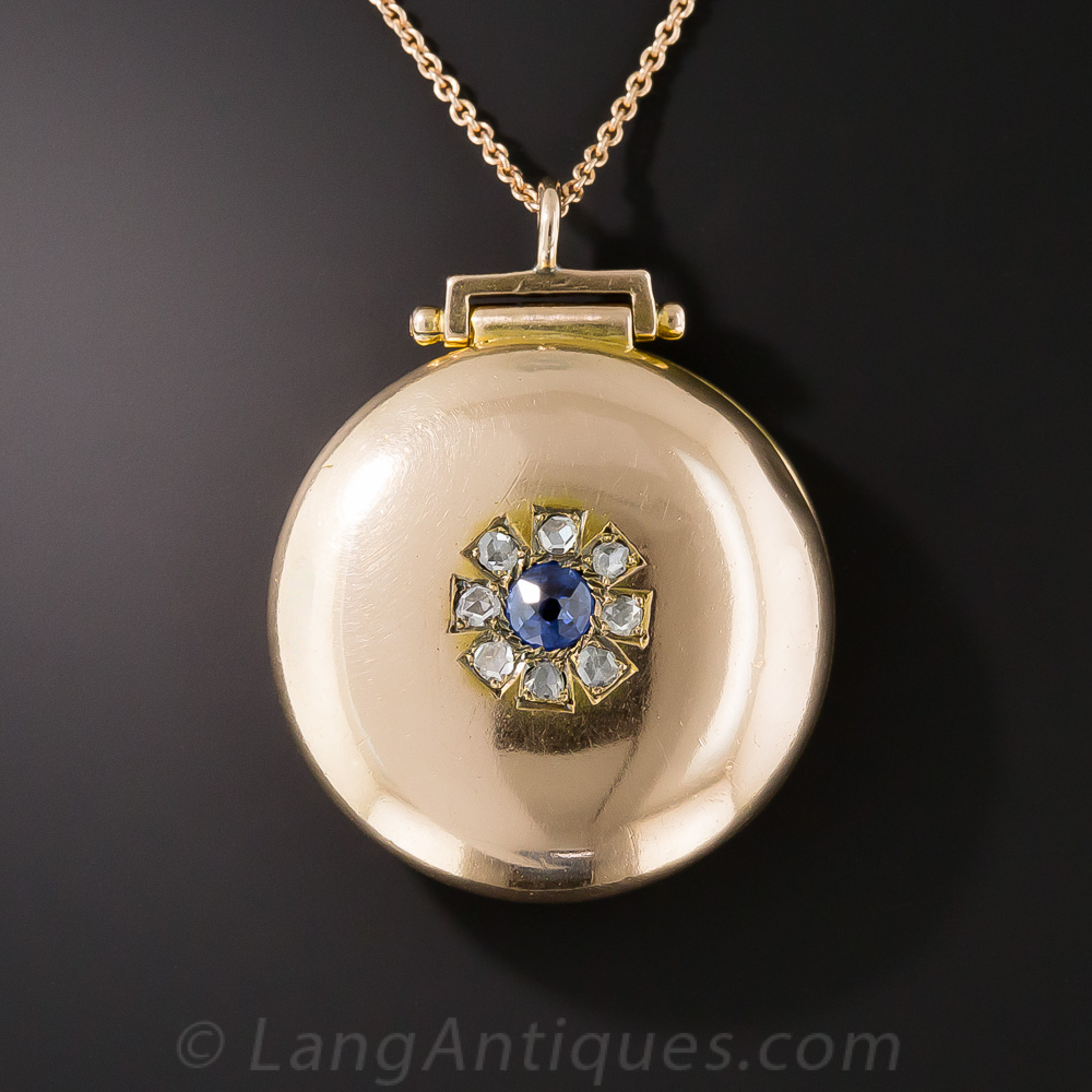Victorian Sapphire And Diamond Round Locket