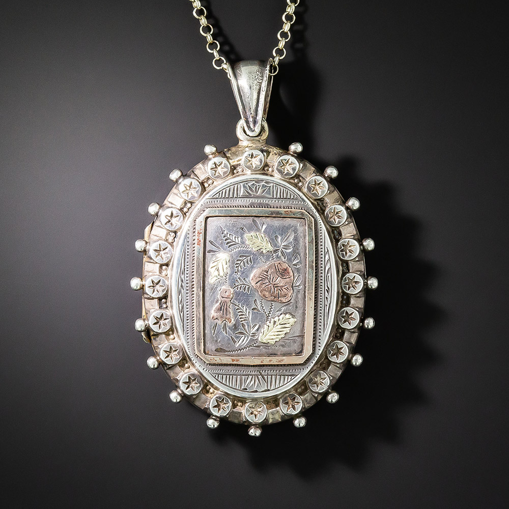 Victorian Silver and Multicolor Gold Locket