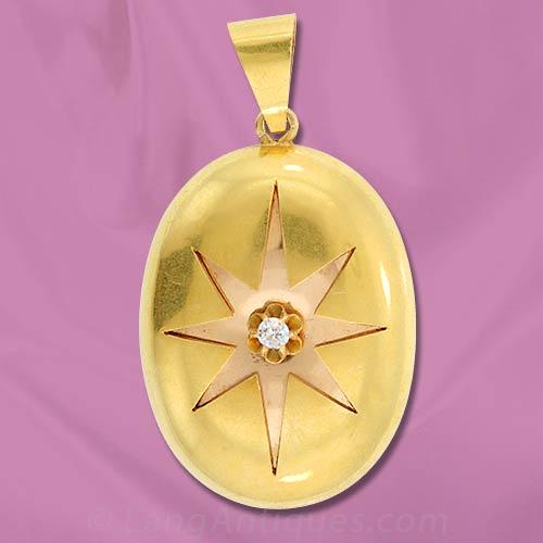 Victorian Star Motif Locket Pendant