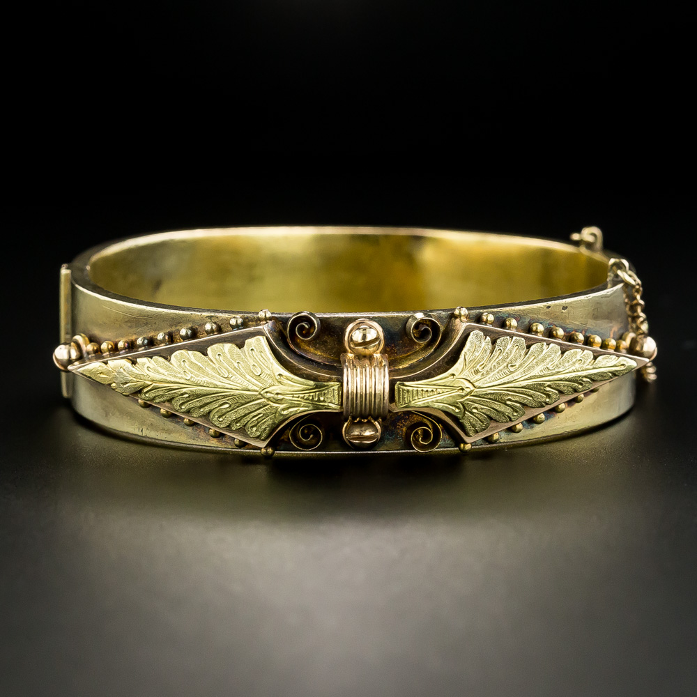 Victorian Tri-Color Gold Bangle Bracelet