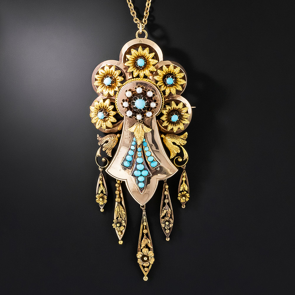 Victorian Turquoise Brooch/Pendant