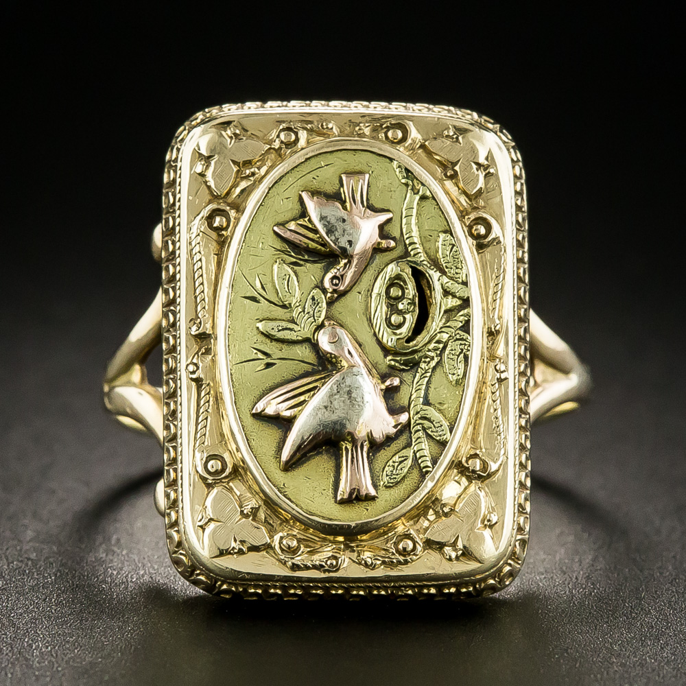 Victorian Two Birds Ring