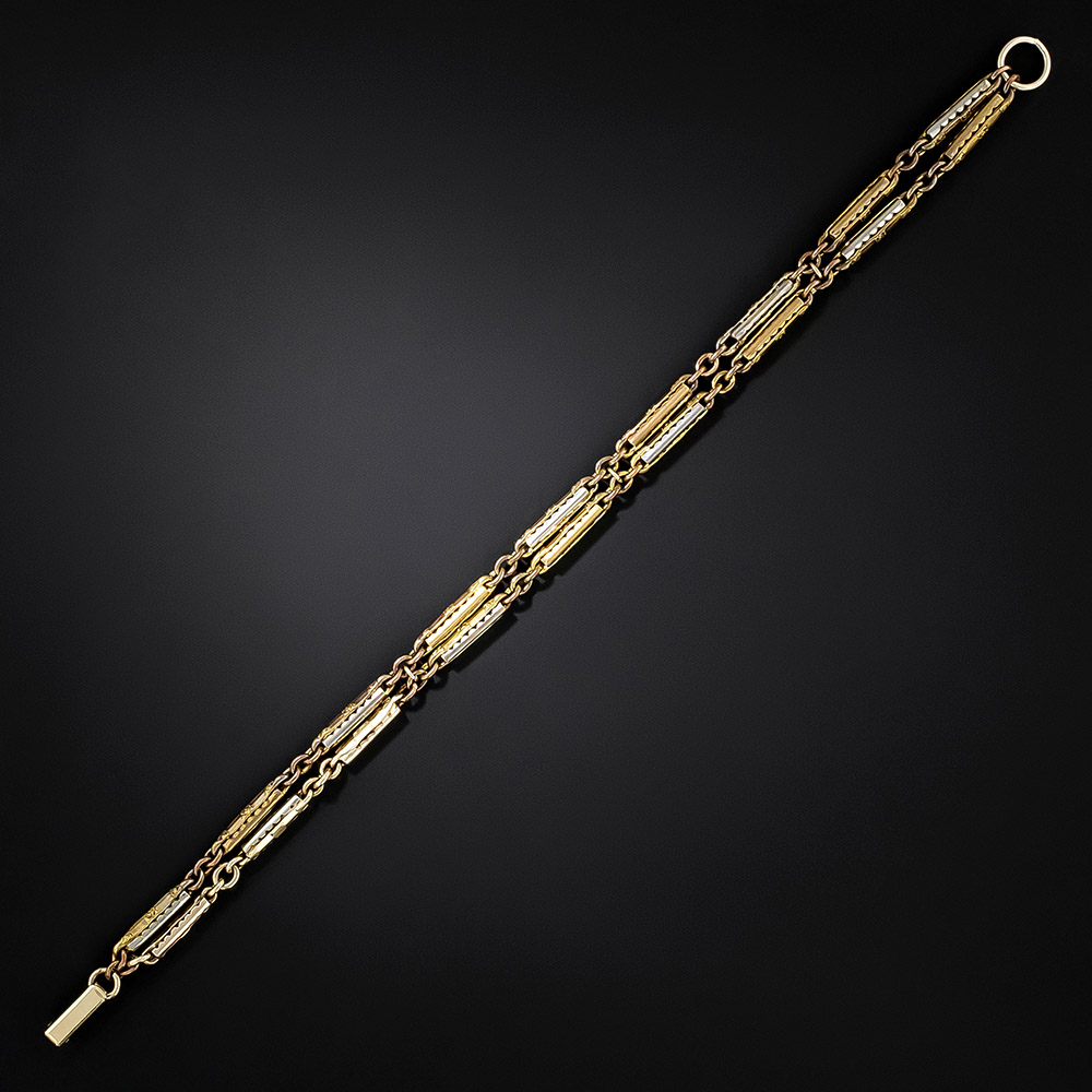 Victorian Two-Tone Watch Chain Bracelet