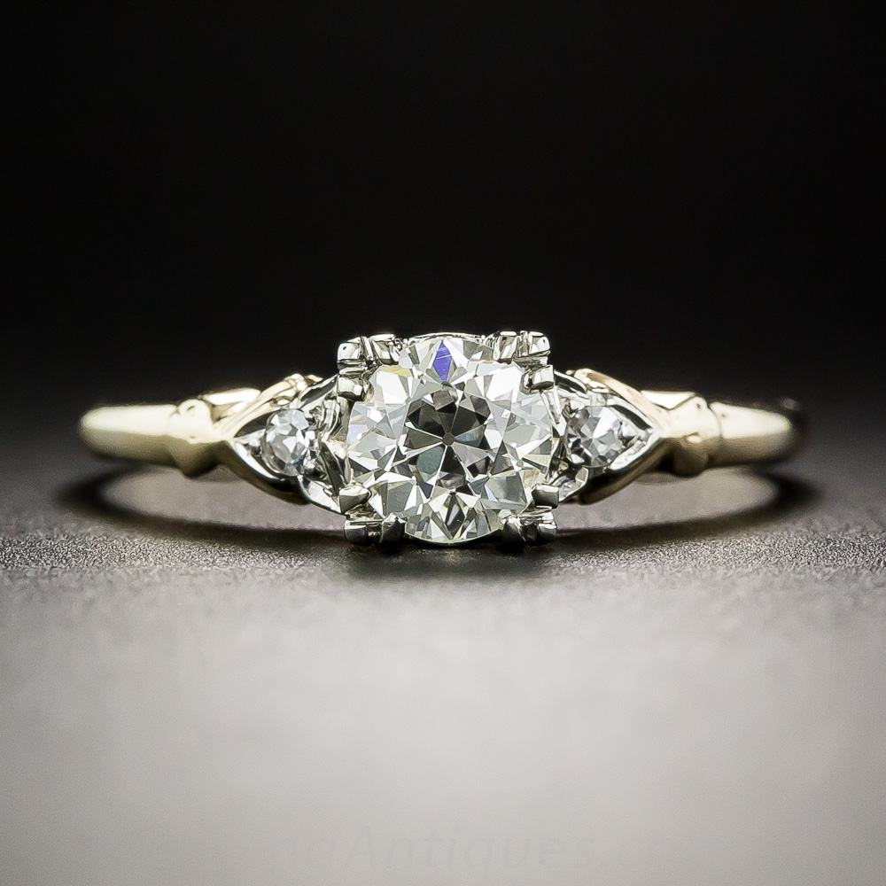 Vintage .60 Carat Diamond Two-Tone Gold Engagement Ring