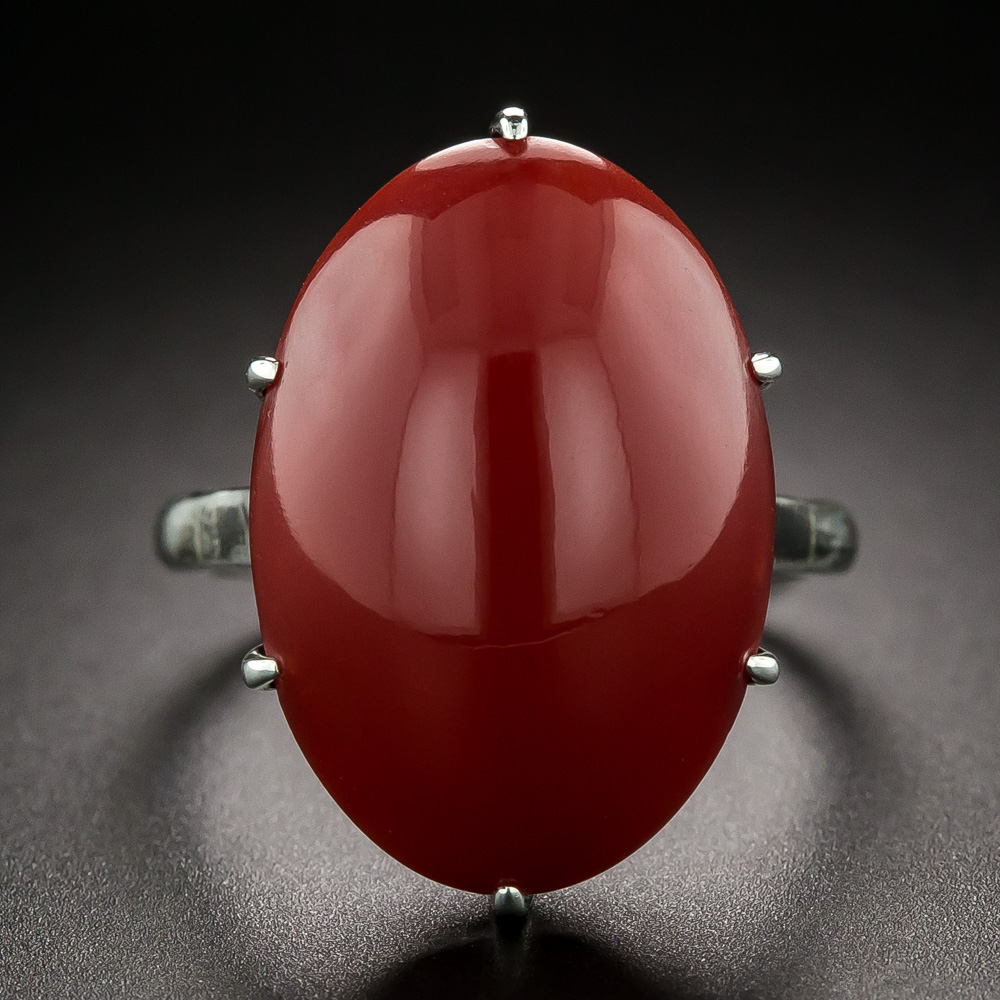 Vintage Coral Cabochon Ring