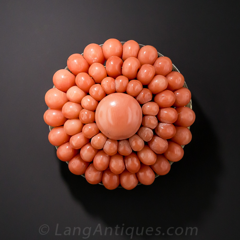 Vintage Coral Cluster Brooch