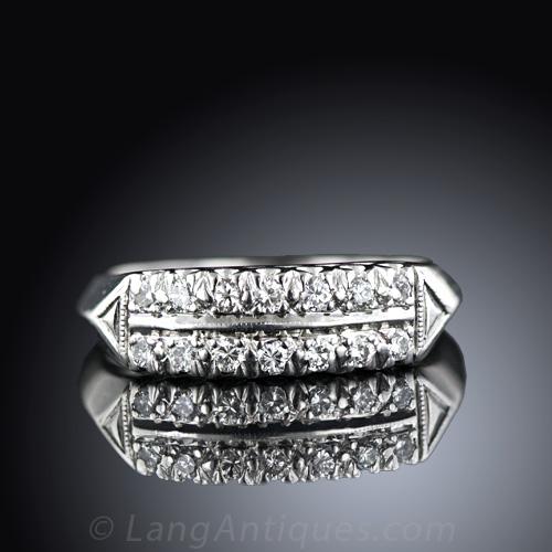 Vintage Diamond Double Row Band