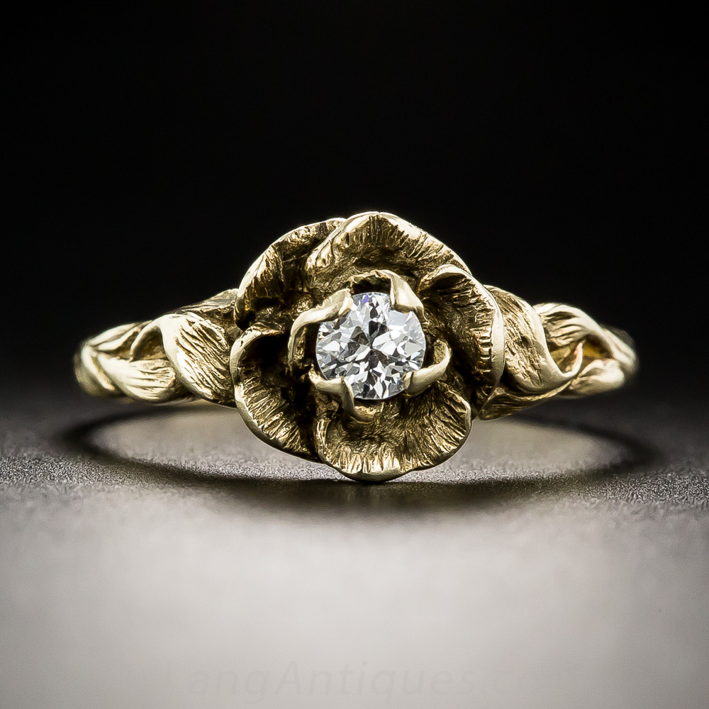 Vintage Diamond Flower Ring