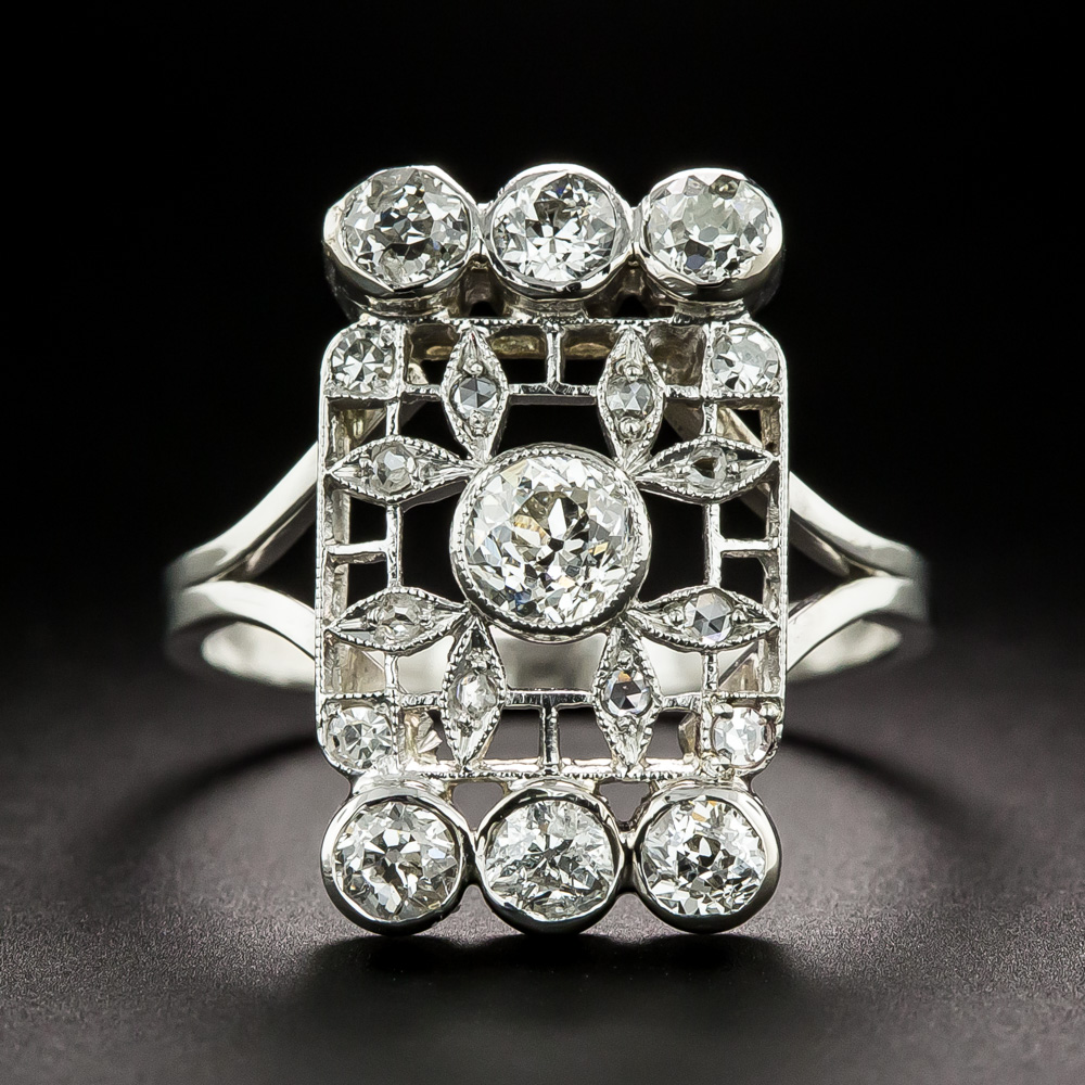 Vintage Diamond Lattice Dinner Ring