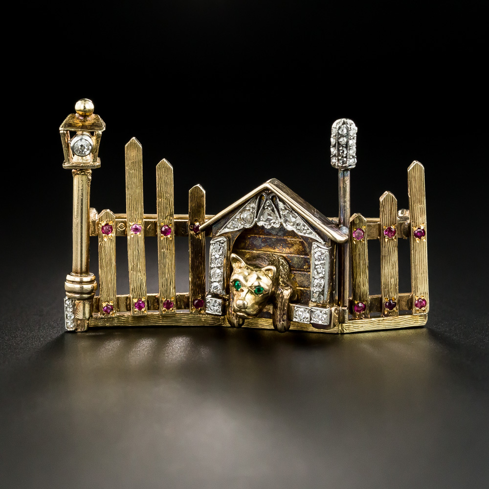 Vintage Dog House Brooch