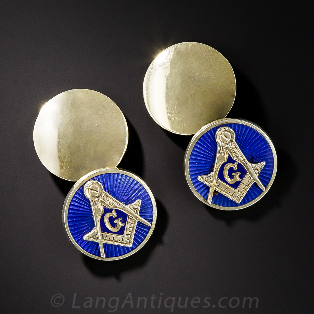 Vintage Enamel Masonic Cufflinks