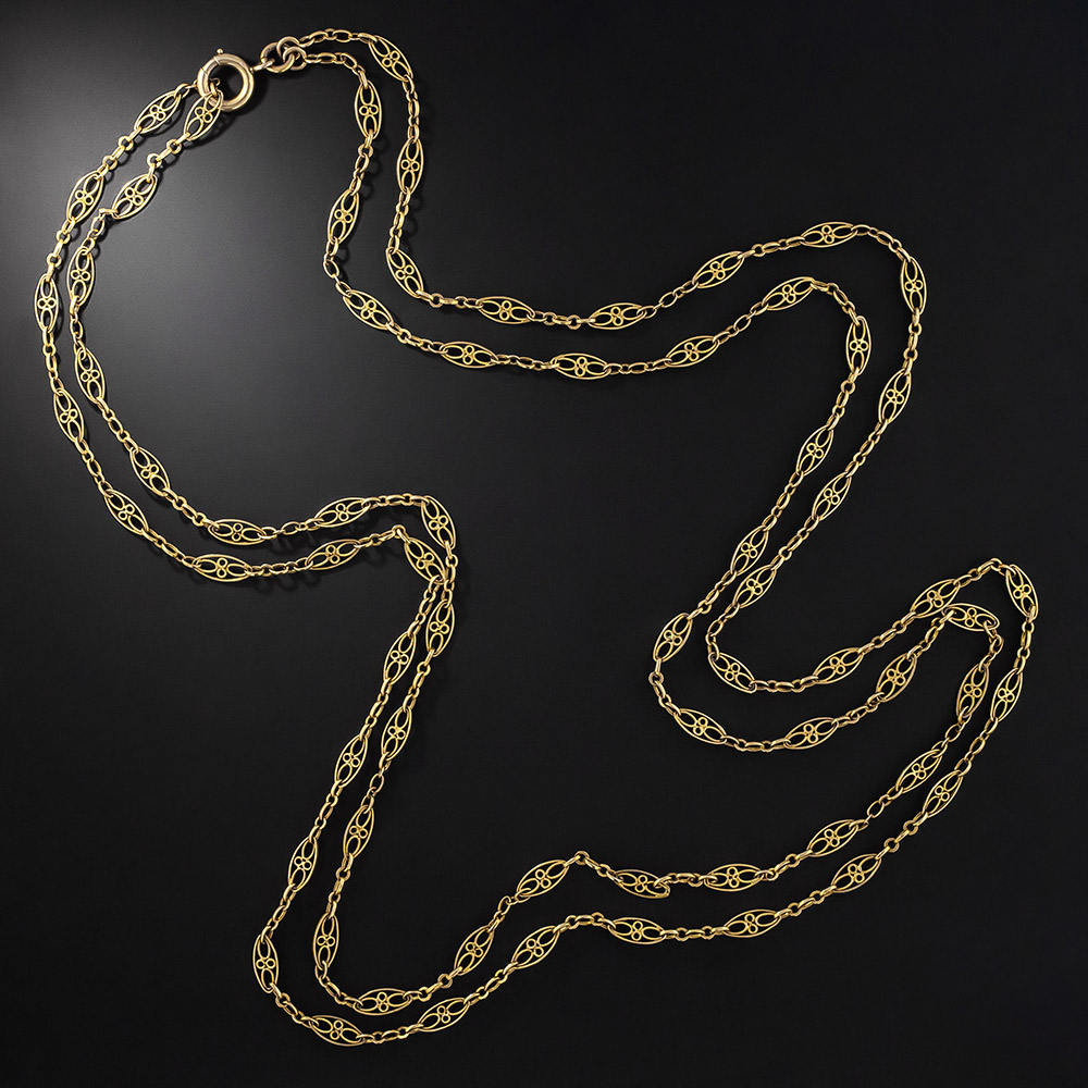 Vintage French 60-Inch Gold Chain