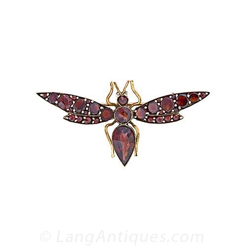 Vintage Garnet Bug Pin