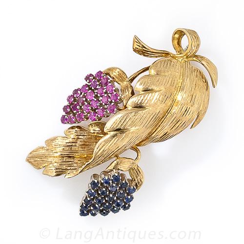 Vintage Grape Cluster Brooch