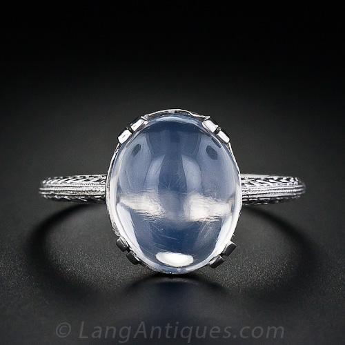 Vintage Moonstone Filigree Ring
