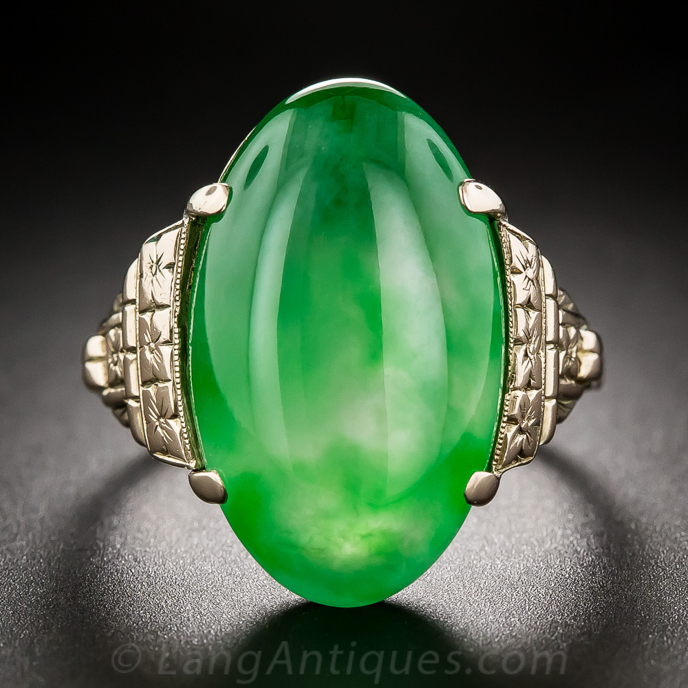 Vintage Natural Jade Ring