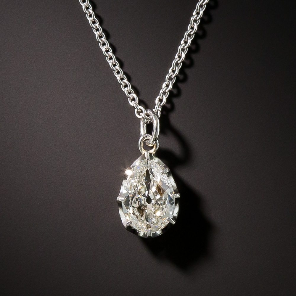 Vintage Pear Shape Diamond Drop