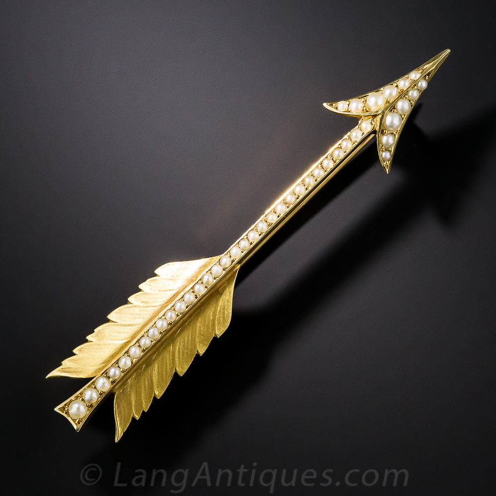 Vintage Pearl Arrow Pin by Carter & Gough