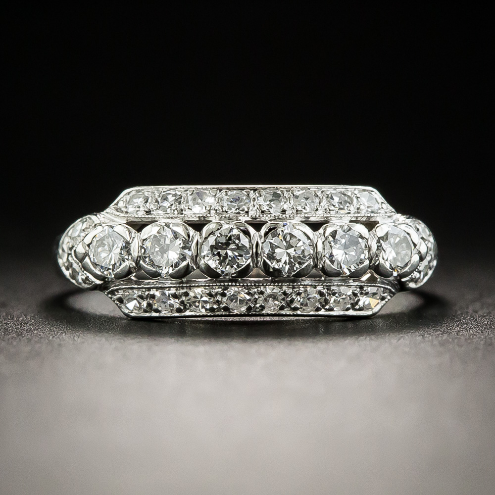 Vintage Platinum Diamond Band Ring by Joseph Granat