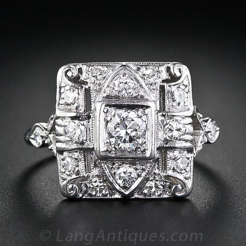 Vintage Platinum Diamond Dinner Ring