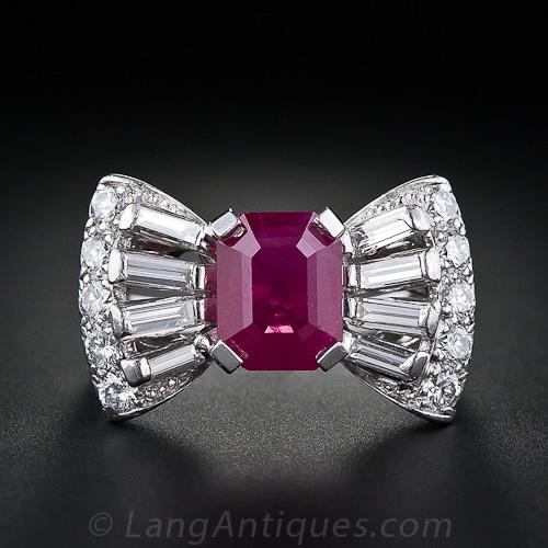 Vintage Ruby & Diamond Cocktail Ring