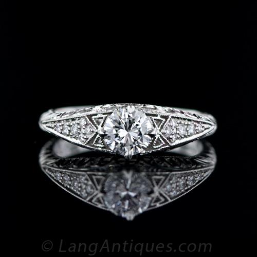 Vintage Style .50 Carat Diamond Engagement Ring