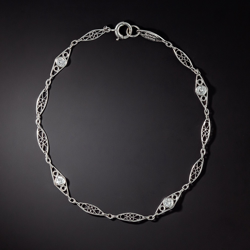 Vintage Style Diamond Chain Bracelet