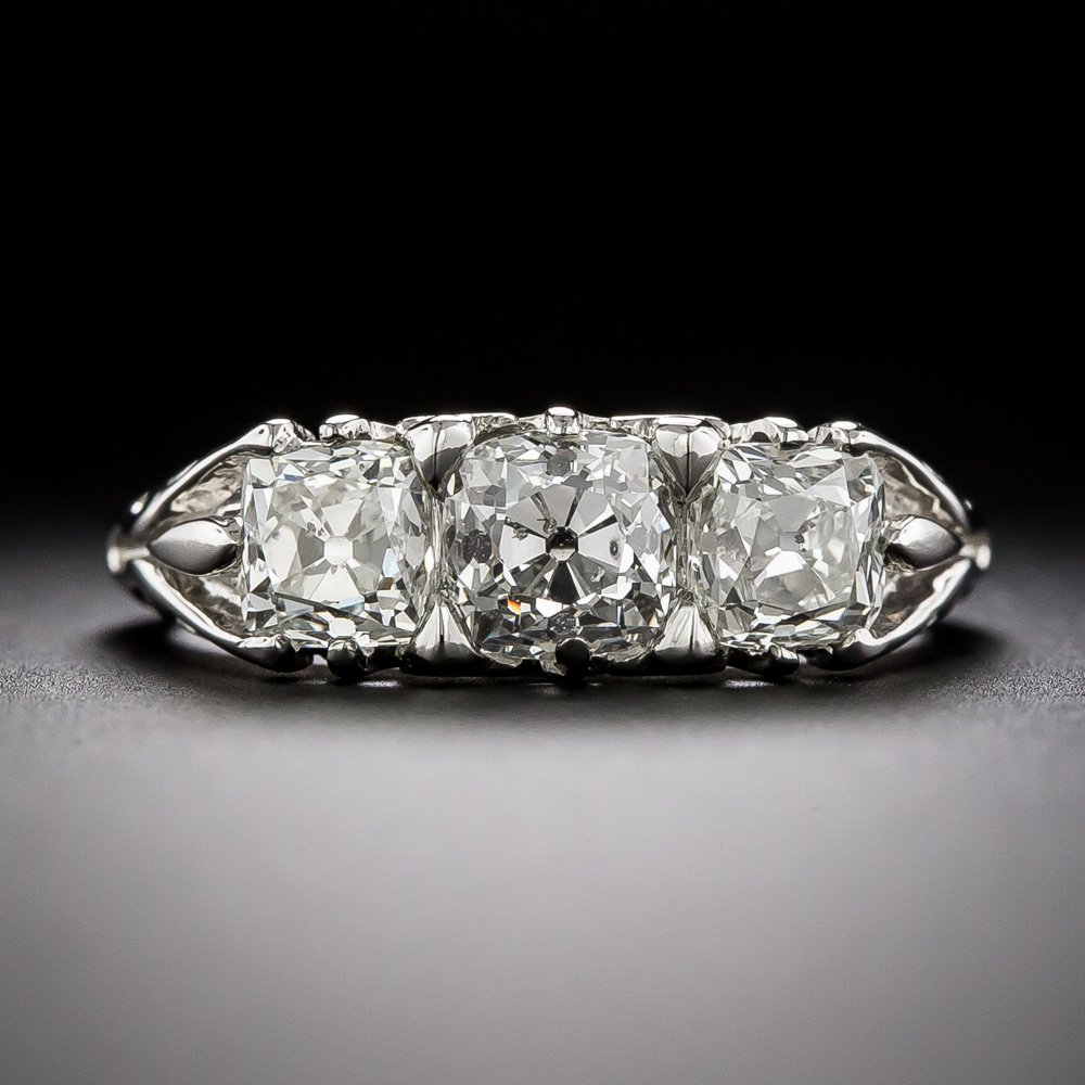 Vintage-Style Three-Stone Diamond Ring