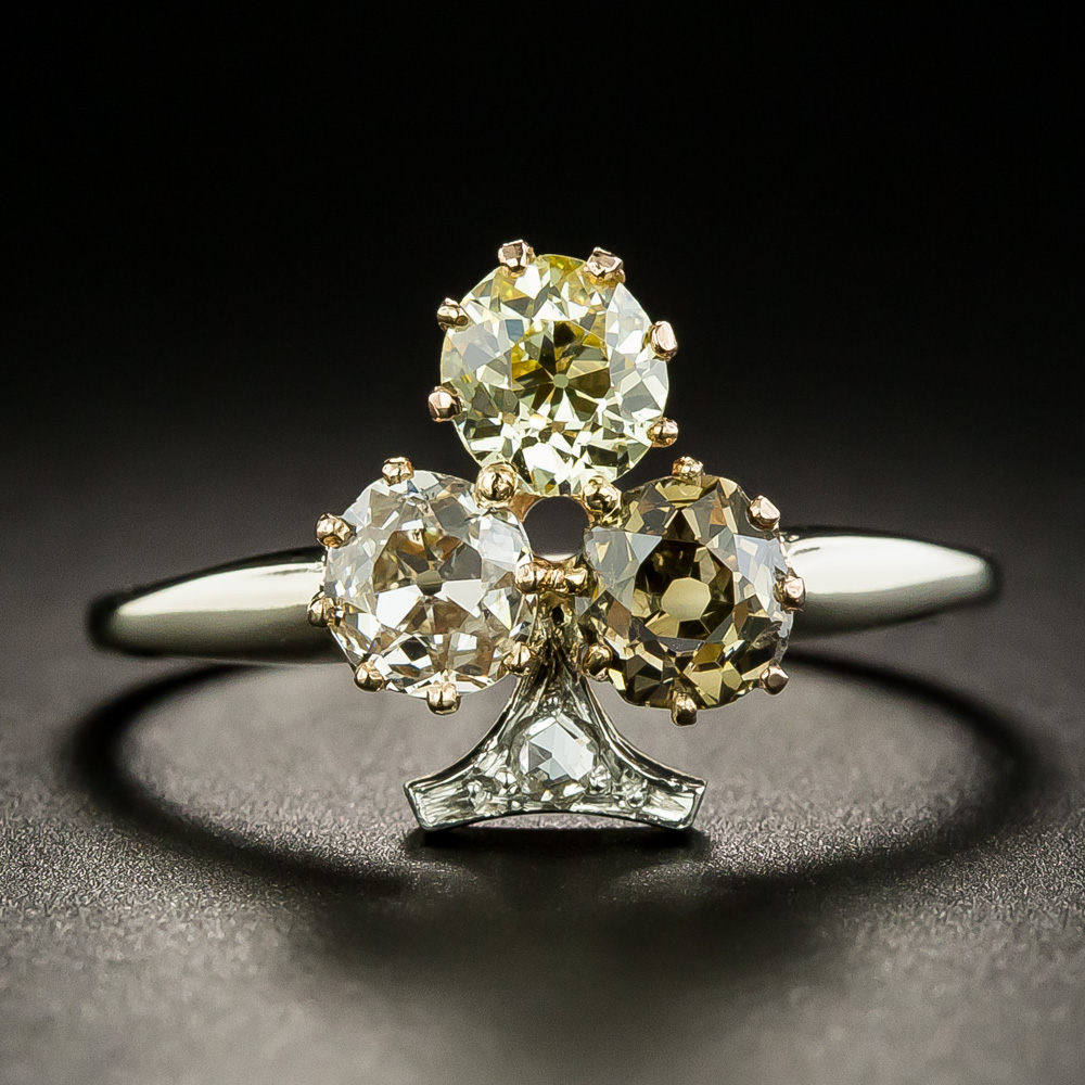 Vintage Tri-Color Diamond Ring