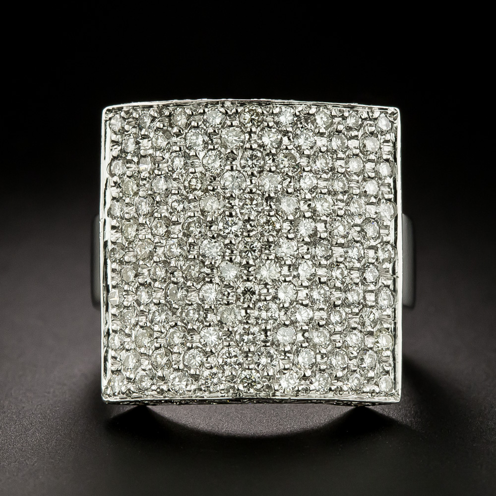 Wide Pavé Diamond Rectangle Ring, French - What's New