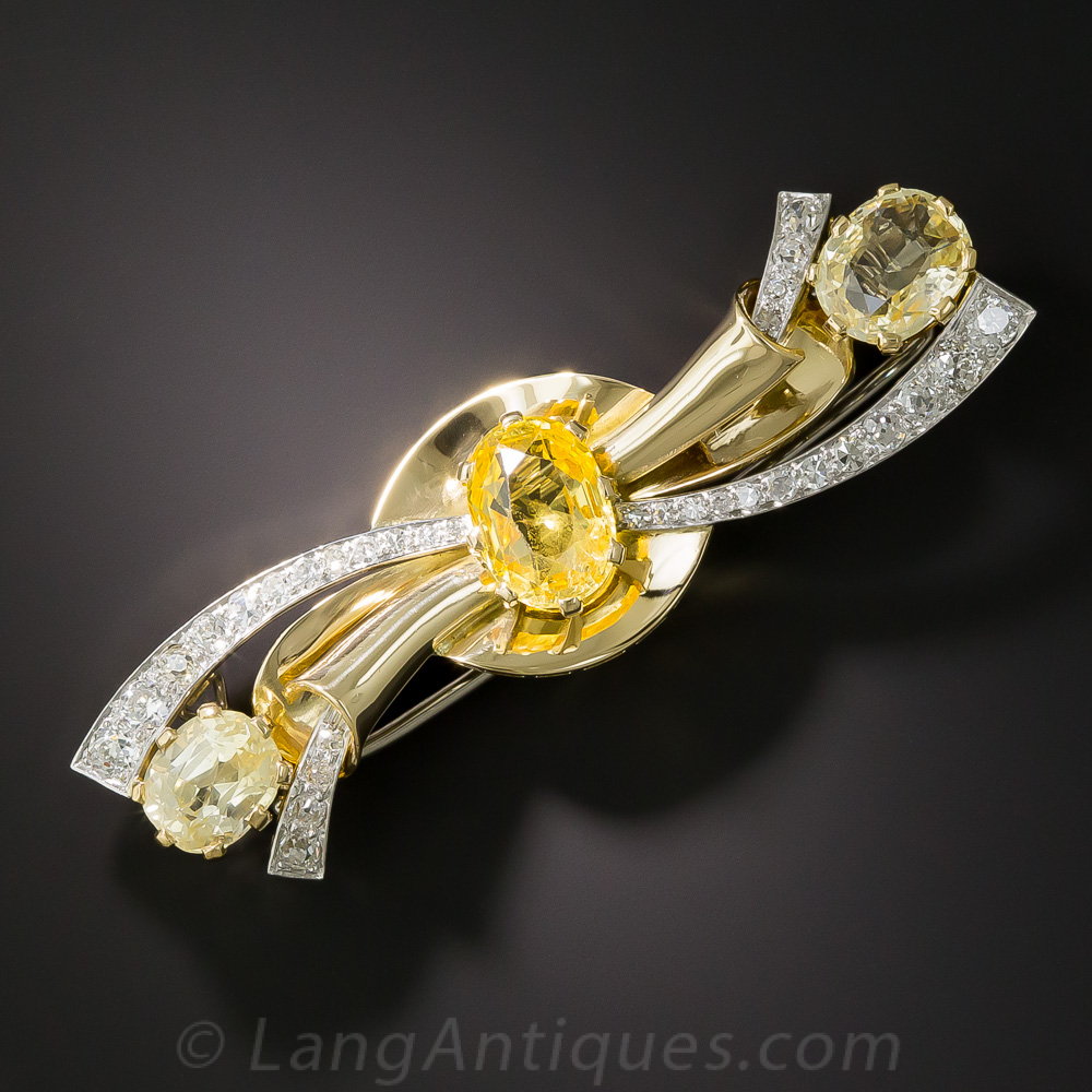 Yellow Sapphire Diamond Barrette